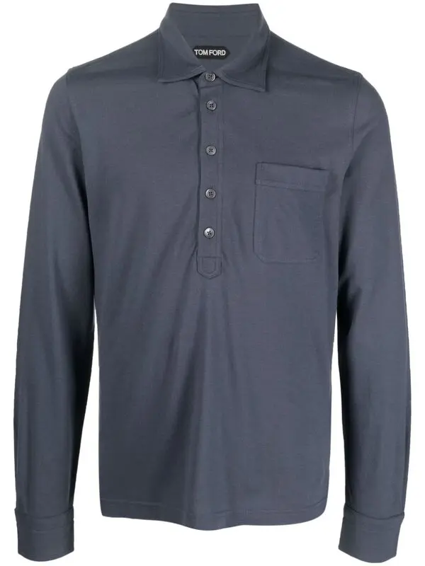 TOM FORD Button-placket Jersey Polo Shirt