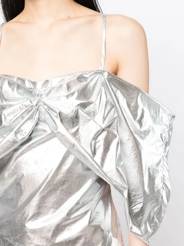 rejina pyo silver dress $1181 Rejina Pyo Women's Silver Adeline Lam Dress Size EU34 US2