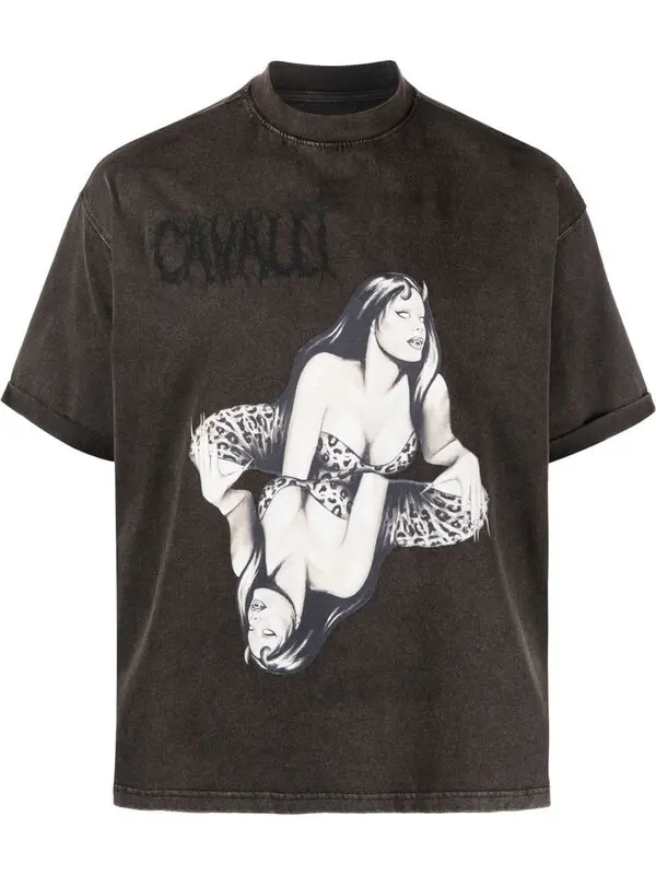 Roberto Cavalli Graphic-print T-shirt - Grey