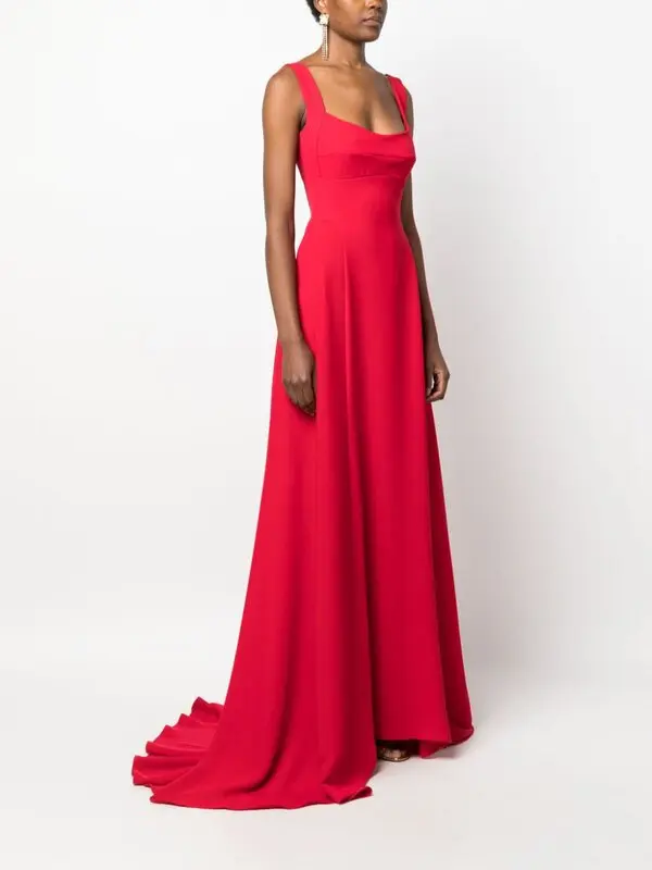 ATU BODY COUTURE Sleeveless Crepe Gown - Red