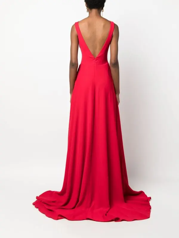 ATU BODY COUTURE Sleeveless Crepe Gown - Red