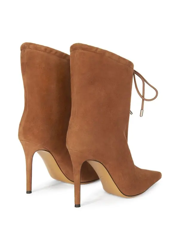 Alexandre Vauthier Pointed-toe Suede Ankle Boots - Neutrals