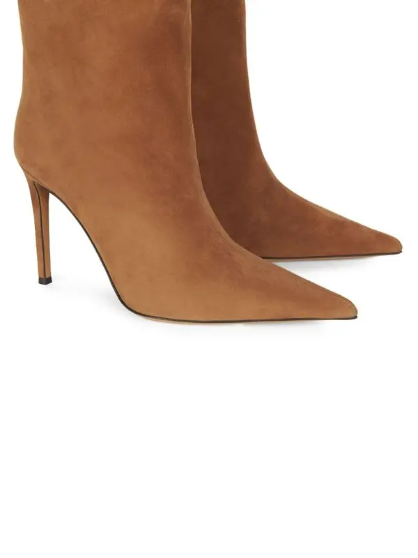 Alexandre Vauthier Pointed-toe Suede Ankle Boots - Neutrals