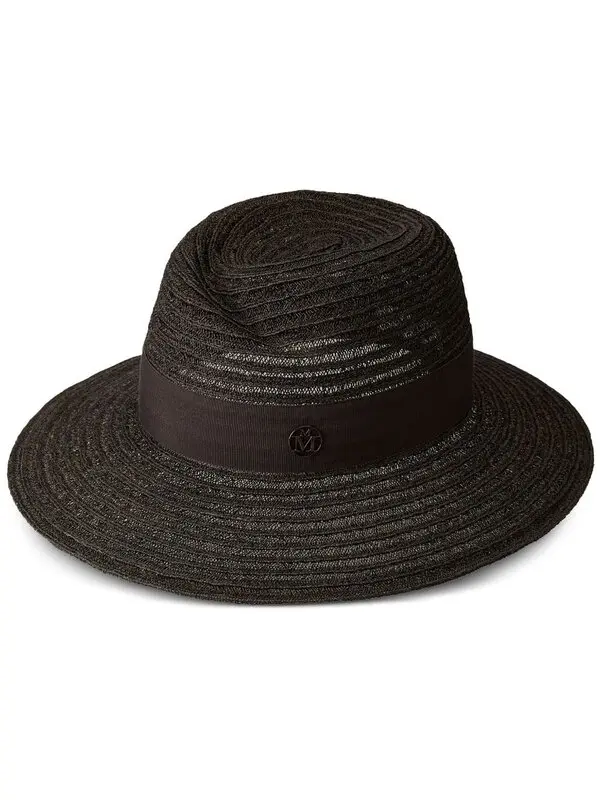 MAISON MICHEL Virginie Straw Fedora - Brown