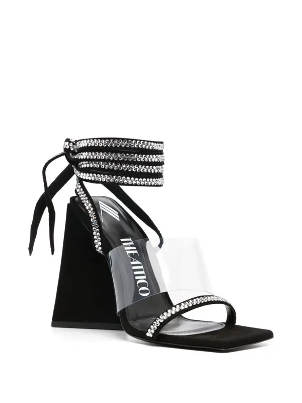 Attico Isa 115mm Embellished Leather Sandals - Black