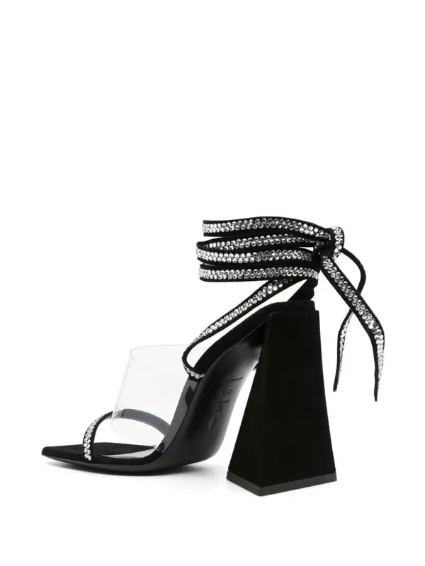 Attico Isa 115mm Embellished Leather Sandals - Black