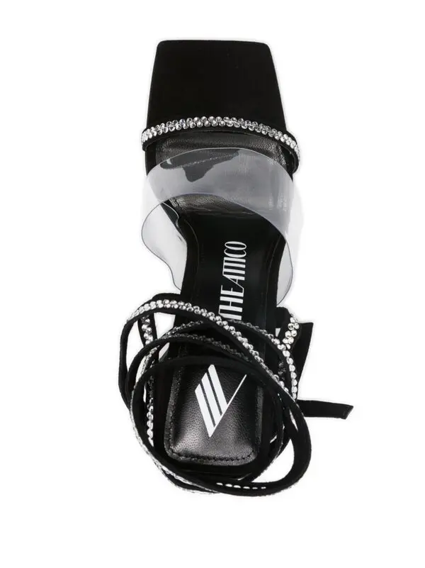 Attico Isa 115mm Embellished Leather Sandals - Black