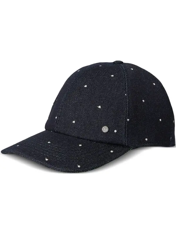 MAISON MICHEL Tiger Denim Cap - Blue