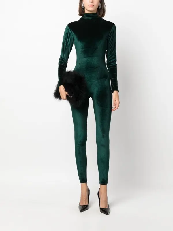 ATU BODY COUTURE Velvet High-neck Jumpsuit - Green
