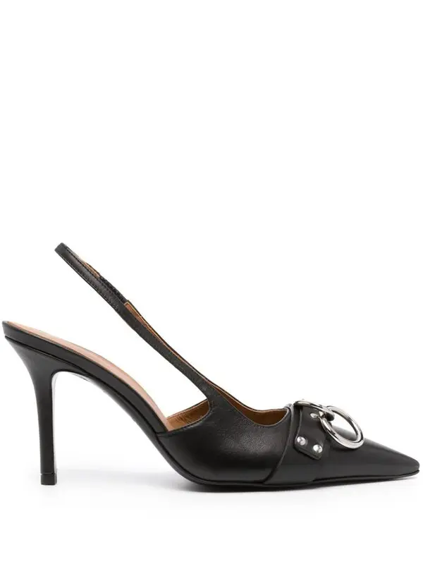 R13 95mm Slingback Leather Pumps