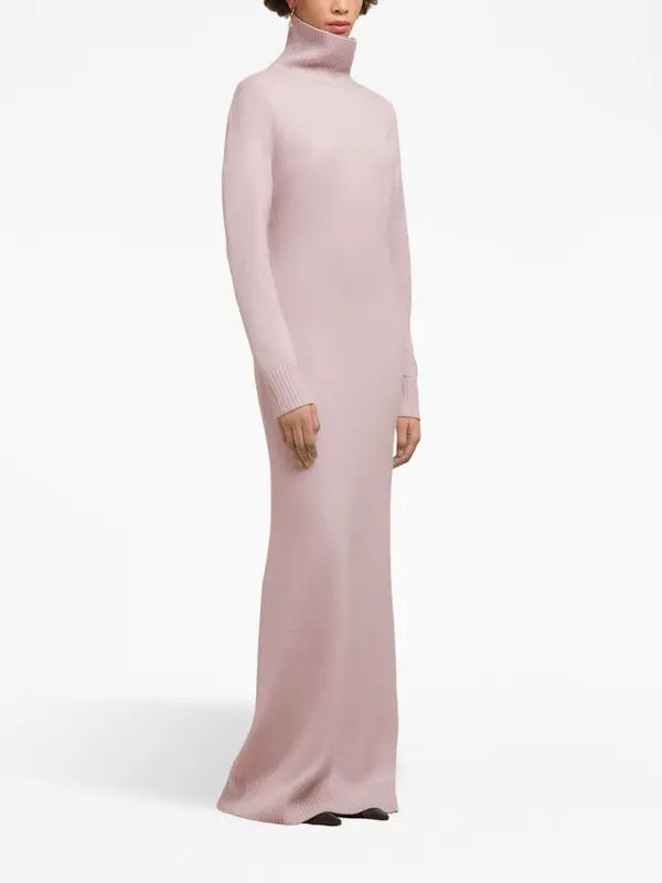 Ami Elbow-patch Knitted Maxi Dress - Pink