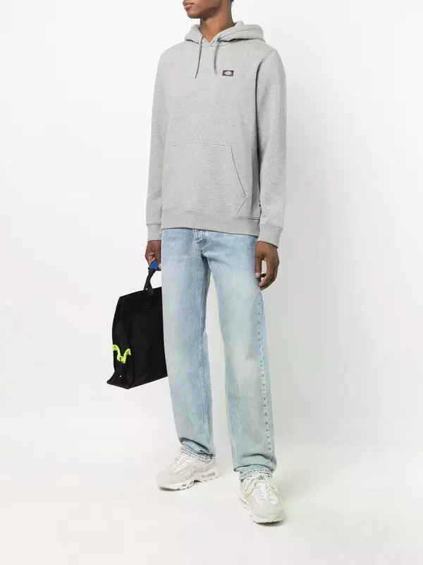 Dickies Logo-patch Long-sleeve Hoodie - Grey