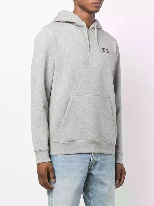 Dickies Logo-patch Long-sleeve Hoodie - Grey