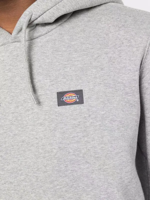 Dickies Logo-patch Long-sleeve Hoodie - Grey