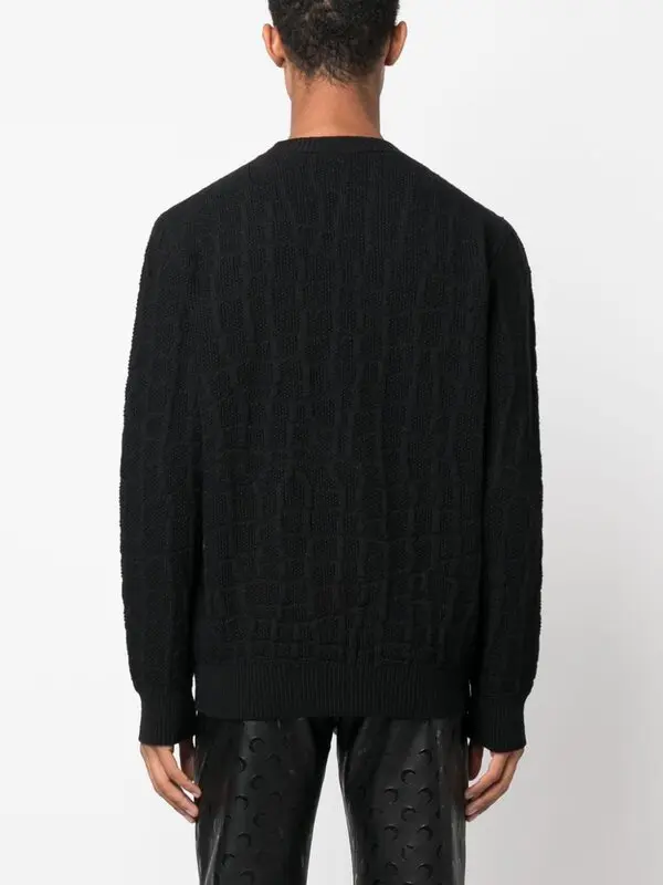 Versace Crocodile-pattern Cable-knit Jumper