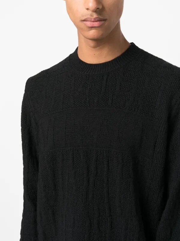 Versace Crocodile-pattern Cable-knit Jumper