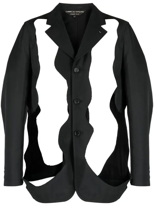 Comme Des Garçons Notched-lapels Cut-out Blazer