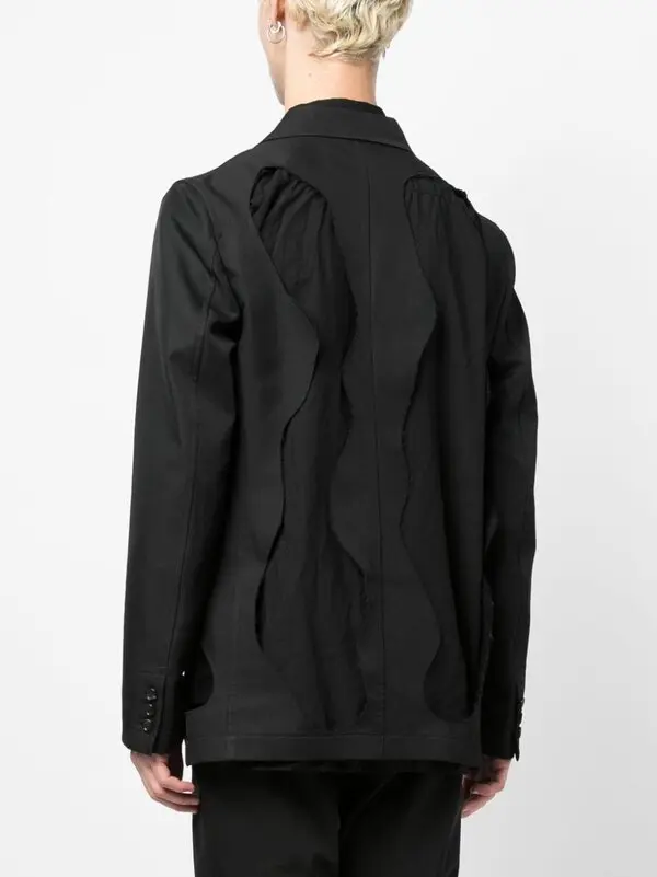 Comme Des Garçons Notched-lapels Cut-out Blazer