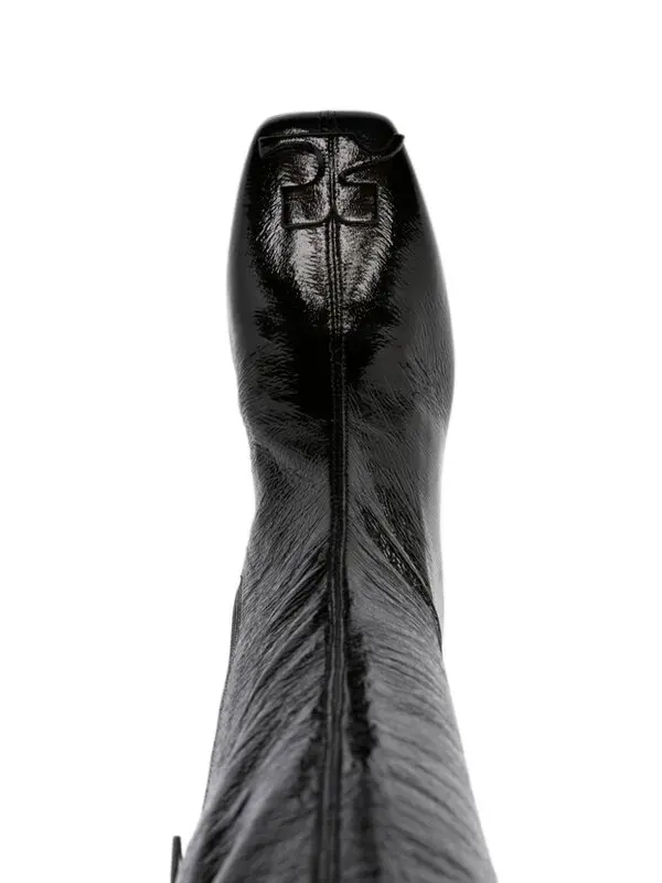 COURREGES 60mm Logo-plaque Leather Boots