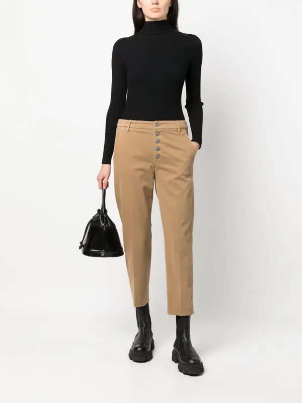 DONDUP Straight-leg Cropped Trousers - Brown