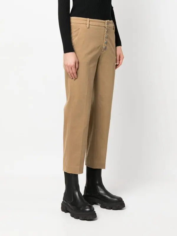 DONDUP Straight-leg Cropped Trousers - Brown