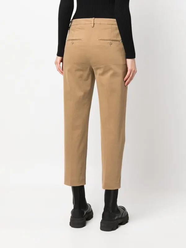 DONDUP Straight-leg Cropped Trousers - Brown