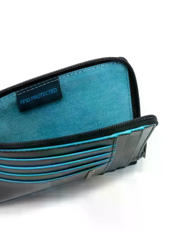PIQUADRO B2 Revamp Zip Coin Wallet - Blue