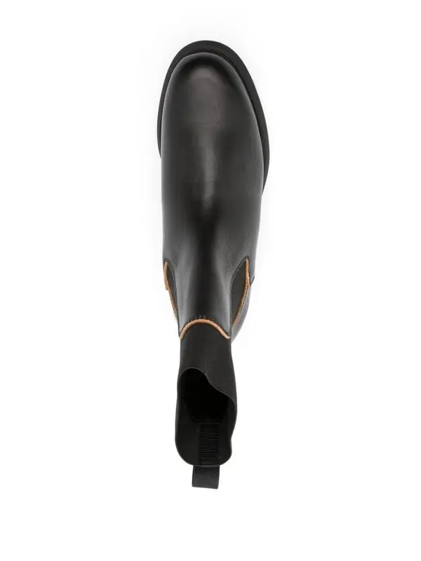 Sacai Round-toe Leather Chelsea Boots