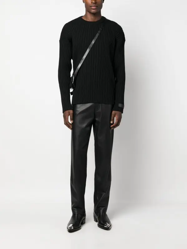 Versace Side-slit Ribbed Jumper