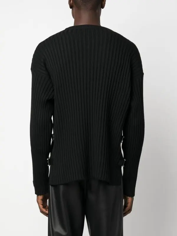 Versace Side-slit Ribbed Jumper