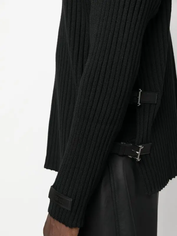 Versace Side-slit Ribbed Jumper