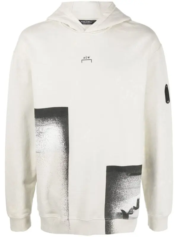 A-COLD-WALL* Bouchards Graphic-print Cotton Hoodie - Neutrals