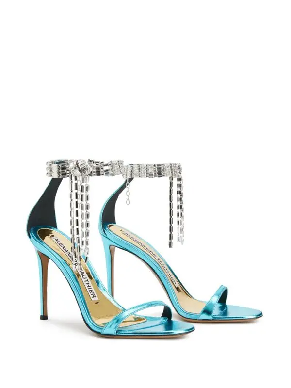Alexandre Vauthier 105mm Crystal-embellished Sandals - Blue