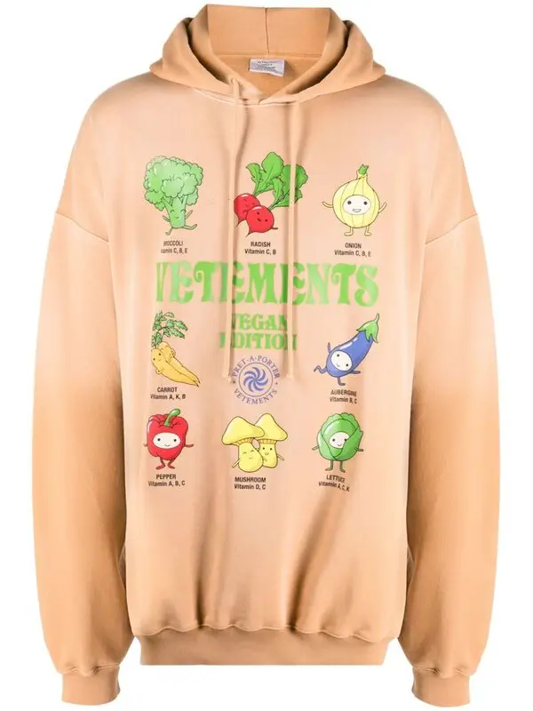 Vetements Vegan Logo Drawstring Hoodie