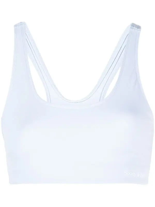 SPORTY & RICH Scoop-neck Sleeveless Sports Bra - Blue
