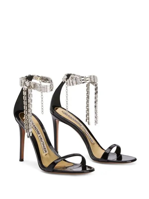 Alexandre Vauthier Tiffany 105mm Crystal-embellished Sandals - Black