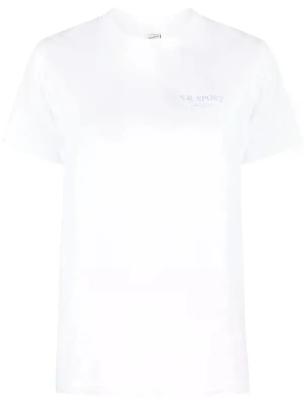 SPORTY & RICH Logo-print Cotton T-shirt - White