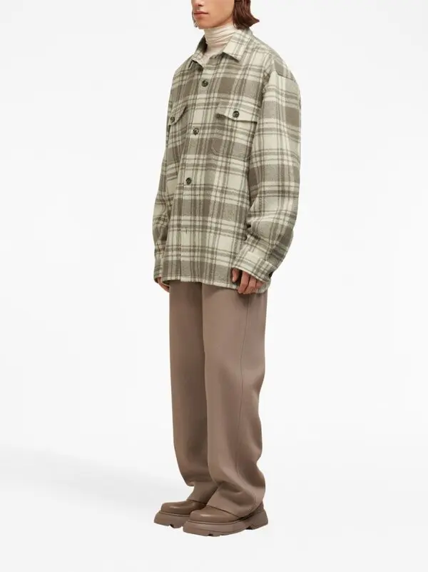 Ami Maxi Checked Overshirt - Neutrals
