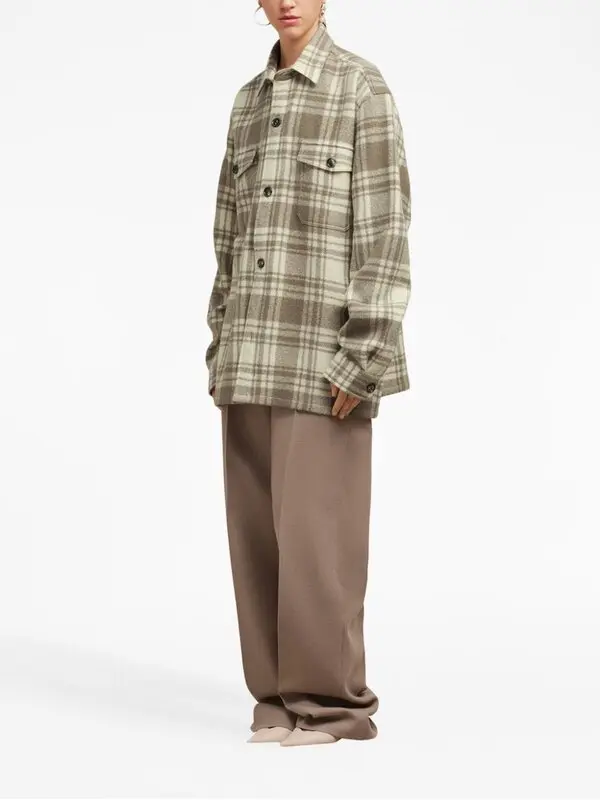 Ami Maxi Checked Overshirt - Neutrals