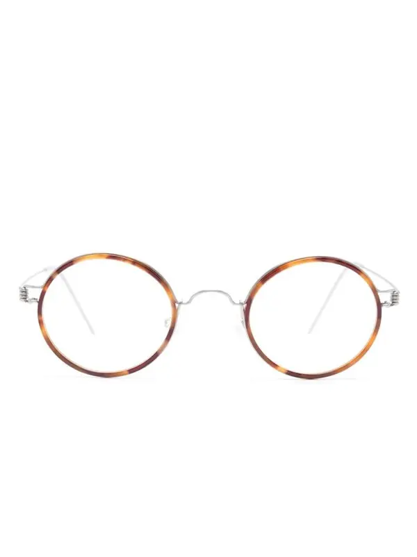 LINDBERG Harley 10 Round Frame Eyeglasses - Brown