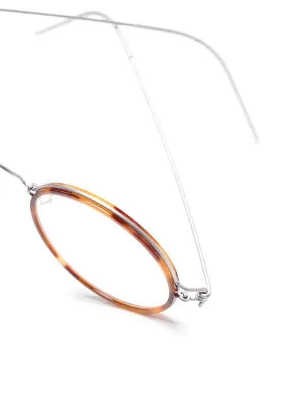 LINDBERG Harley 10 Round Frame Eyeglasses - Brown