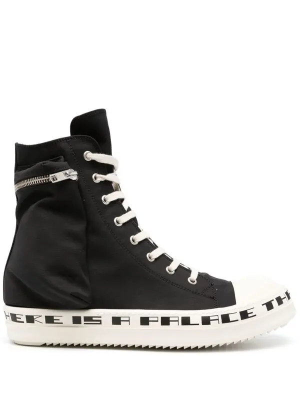 Rick Owens Slogan-print High-top Sneakers