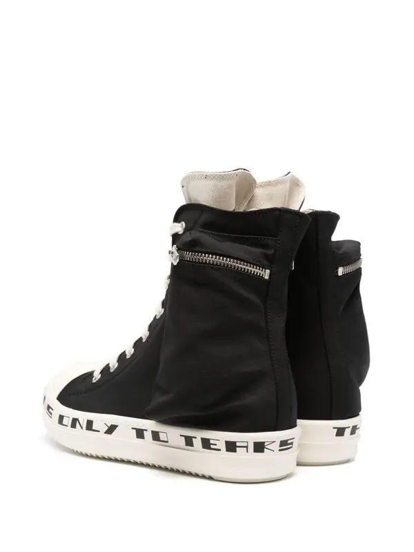 Rick Owens Slogan-print High-top Sneakers