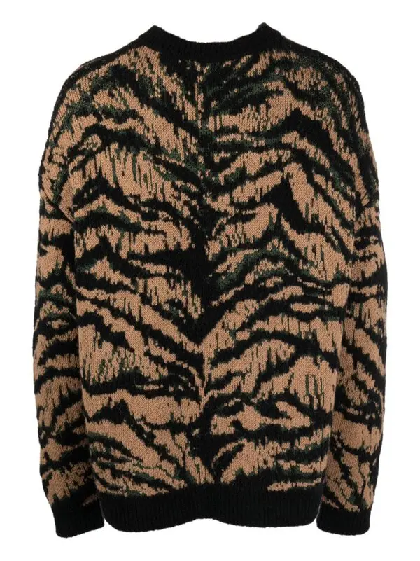 Roberto Cavalli Tiger-print Virgin Wool Sweatshirt