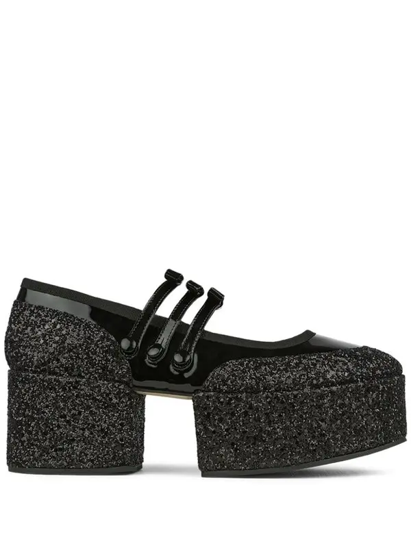 Noir Kei Ninomiya 70mm Glitter-embellished Platform Mary Janes