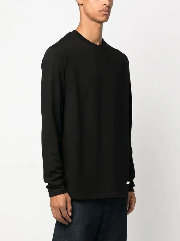 JIL SANDER Long-sleeved Cotton T-shirt - Black