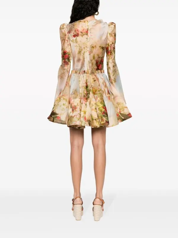 Zimmermann Floral-appliqué Silk Mini Dress
