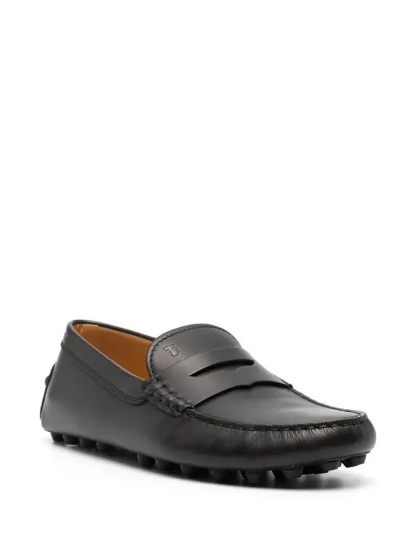 TOD'S Penny-slot Leather Loafers - Black