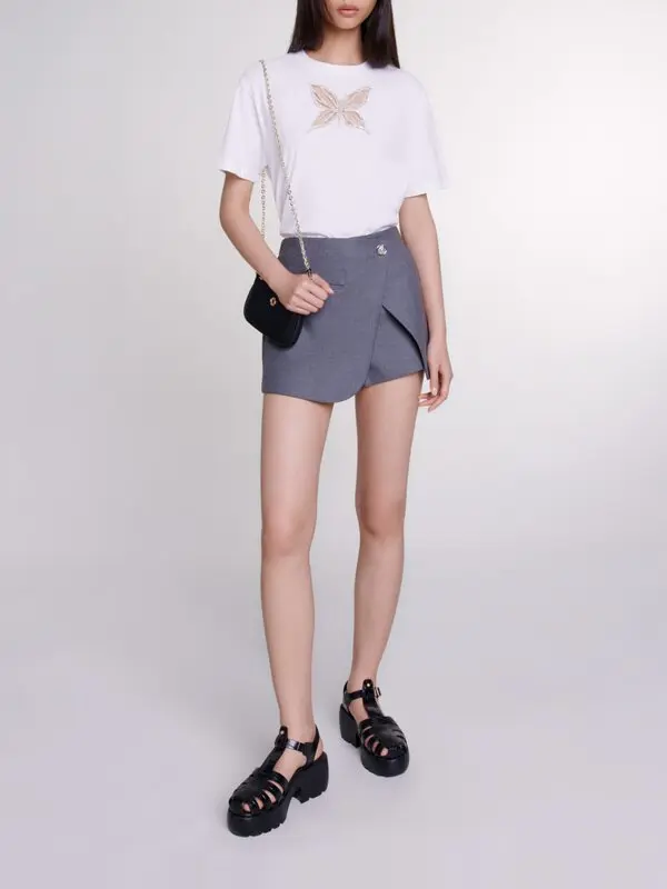 Maje Short Wraparound Skirt