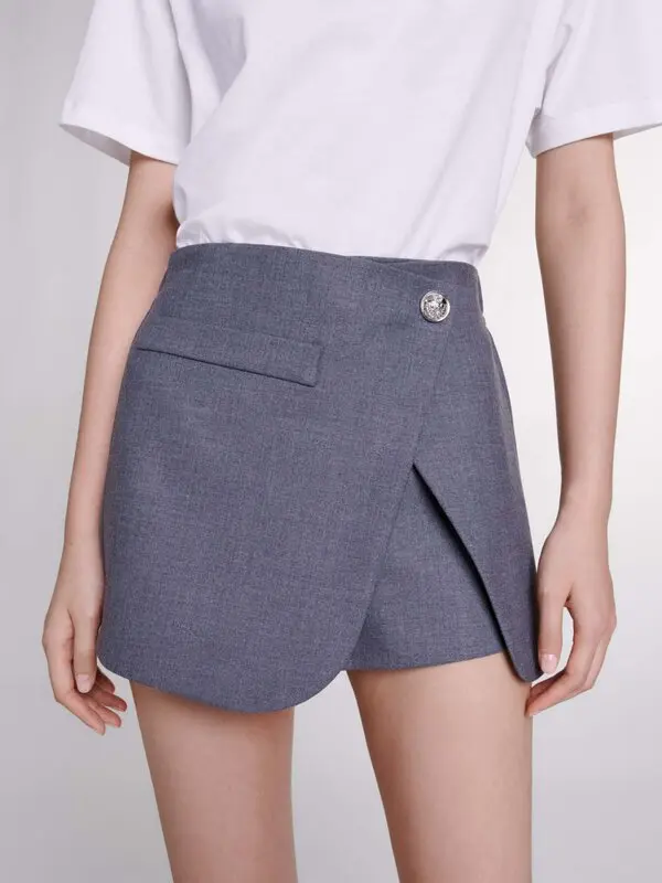 Maje Short Wraparound Skirt